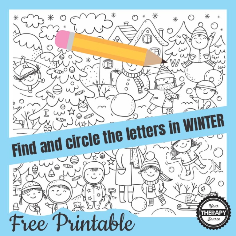 Find and Circle the Winter Letters - Free Printable - Your Therapy Source