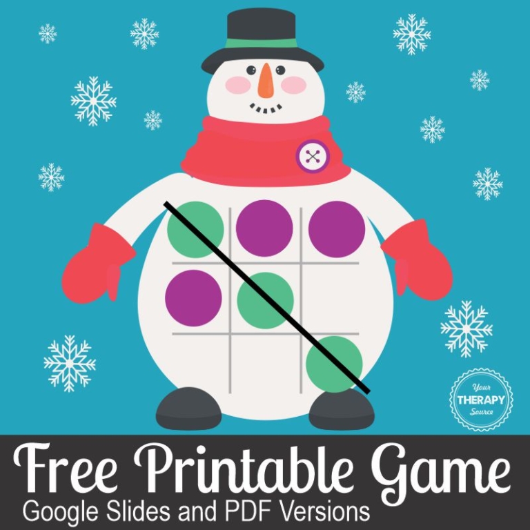 Winter Tic Tac Toe - Free Interactive and PDF Game - Your Therapy Source
