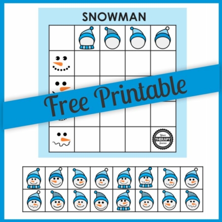 Snowman Math Game - Your Therapy Source