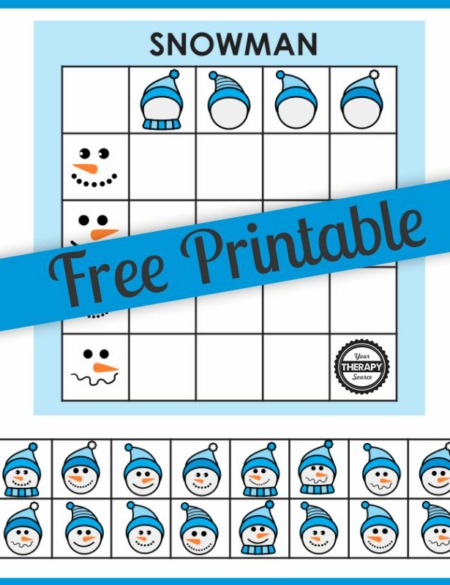 Snowman Math Game - Your Therapy Source