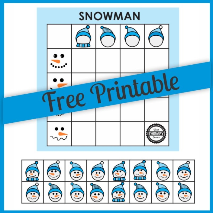 Snowman Math Game - Your Therapy Source