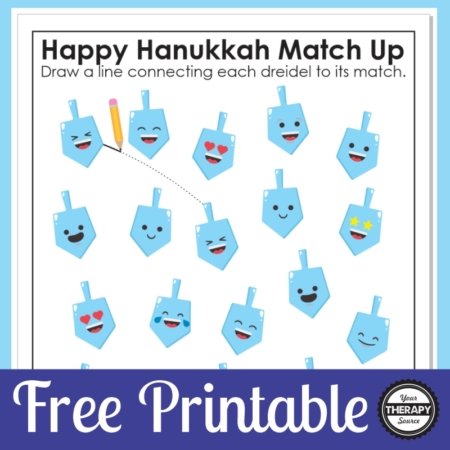Dreidel Game Printable - Happy Hanukkah - Your Therapy Source