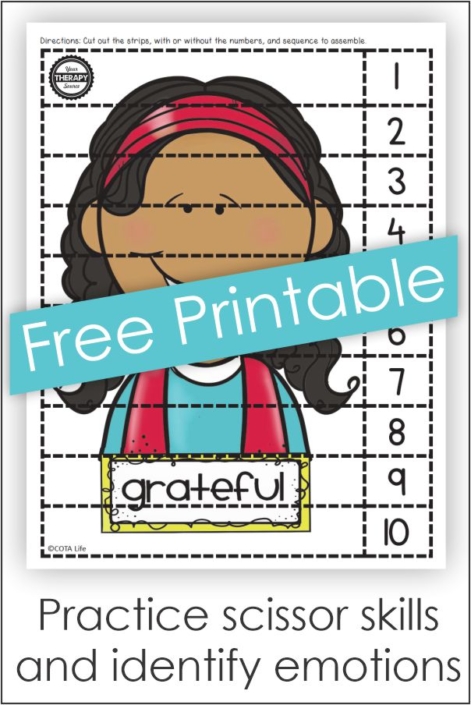 Emotion Activities - Cutting with Scissors - Your Therapy Source