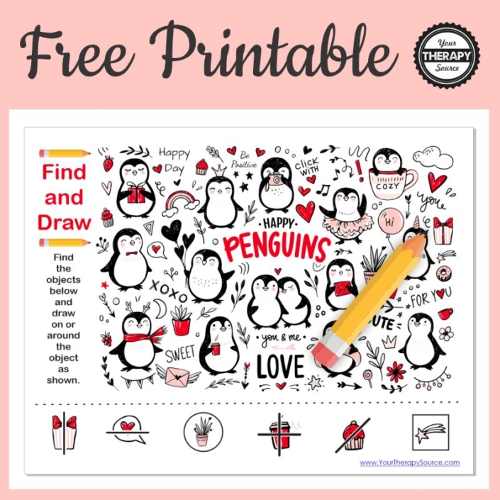 Penguin Visual Motor Activity - Free Printable - Your Therapy Source