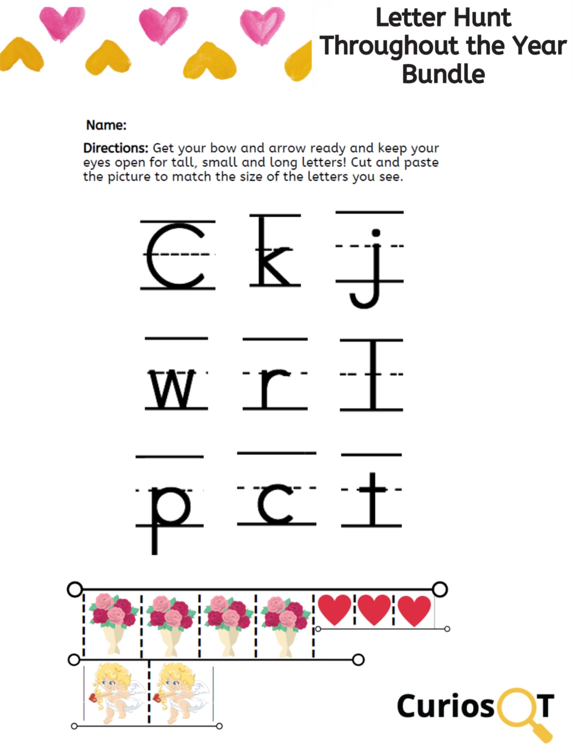 Letter Sizing Cut and Paste and Drag and Drop YEAR Long Bundle - Your ...
