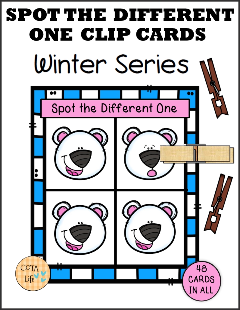 Spot the Difference Winter Clip Cards - Your Therapy Source