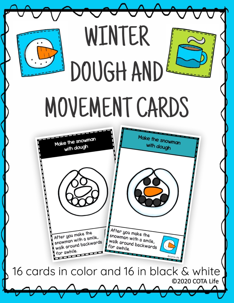 Winter Play Dough and Movement Cards - Your Therapy Source