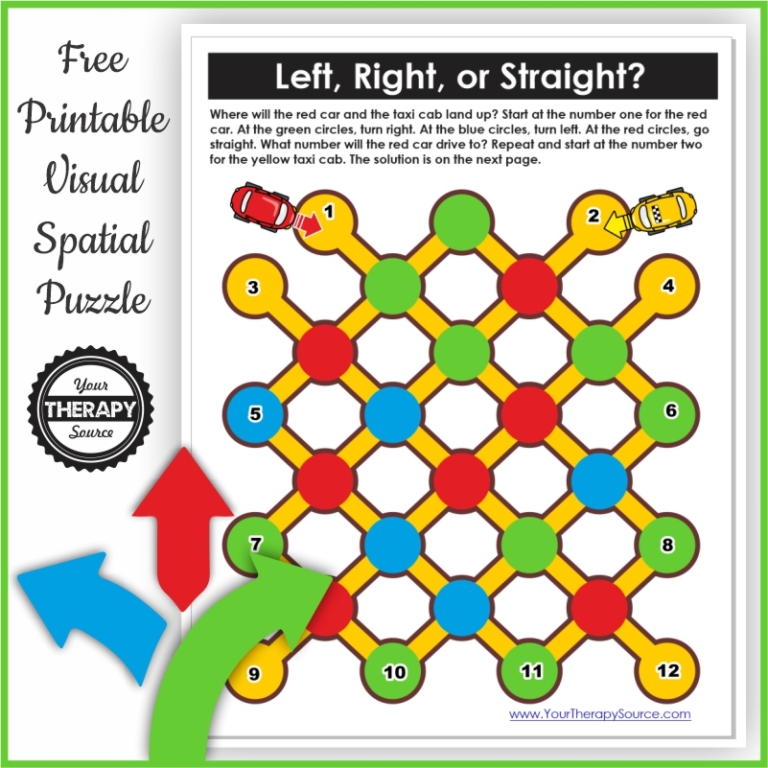Visual Spatial Reasoning Puzzle Freebie - Your Therapy Source