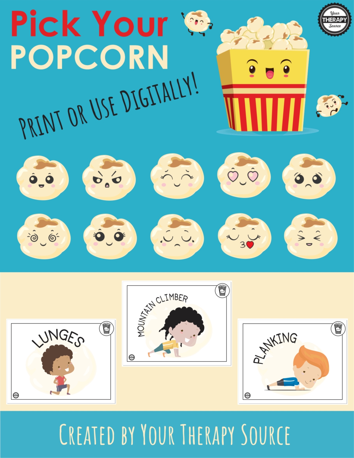 Popcorn Puzzle - Free Printable - Your Therapy Source
