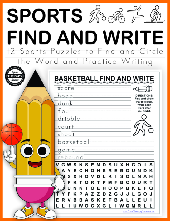 Sports Word Search for Kids - Your Therapy Source