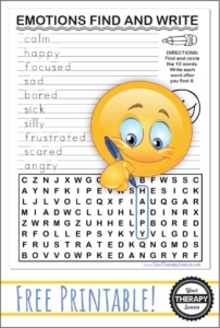 Emotions Word Search and Handwriting Activity - Free Printable - Your ...