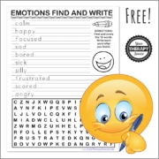 Emotions Word Search and Handwriting Activity - Free Printable - Your ...