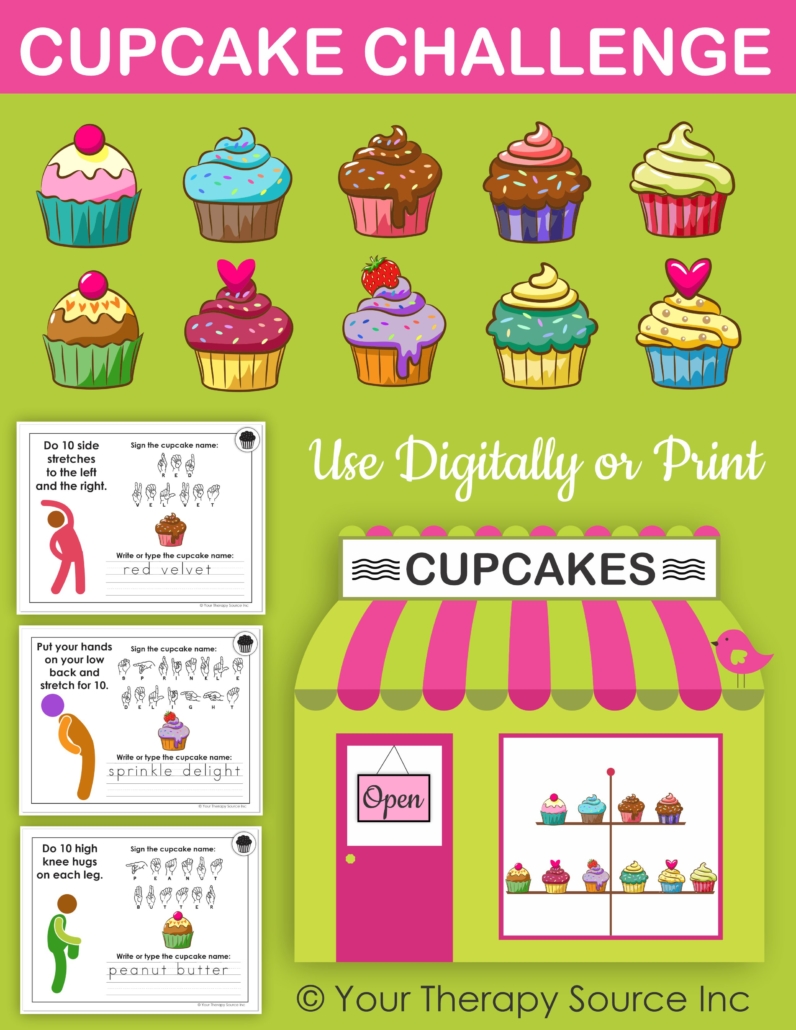 Cupcake Game - Interactive PDF or Print - Your Therapy Source