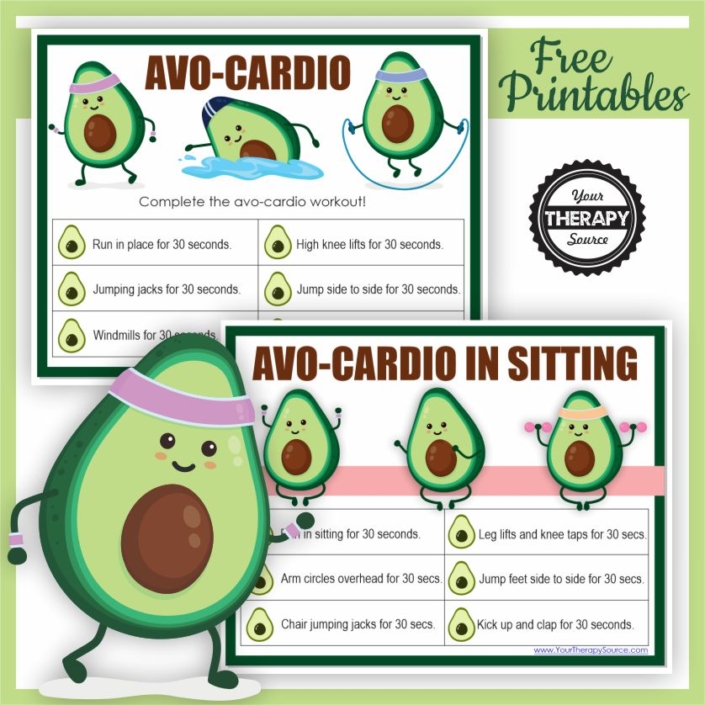 Avocardio Workout Brain Break Ideas - Your Therapy Source