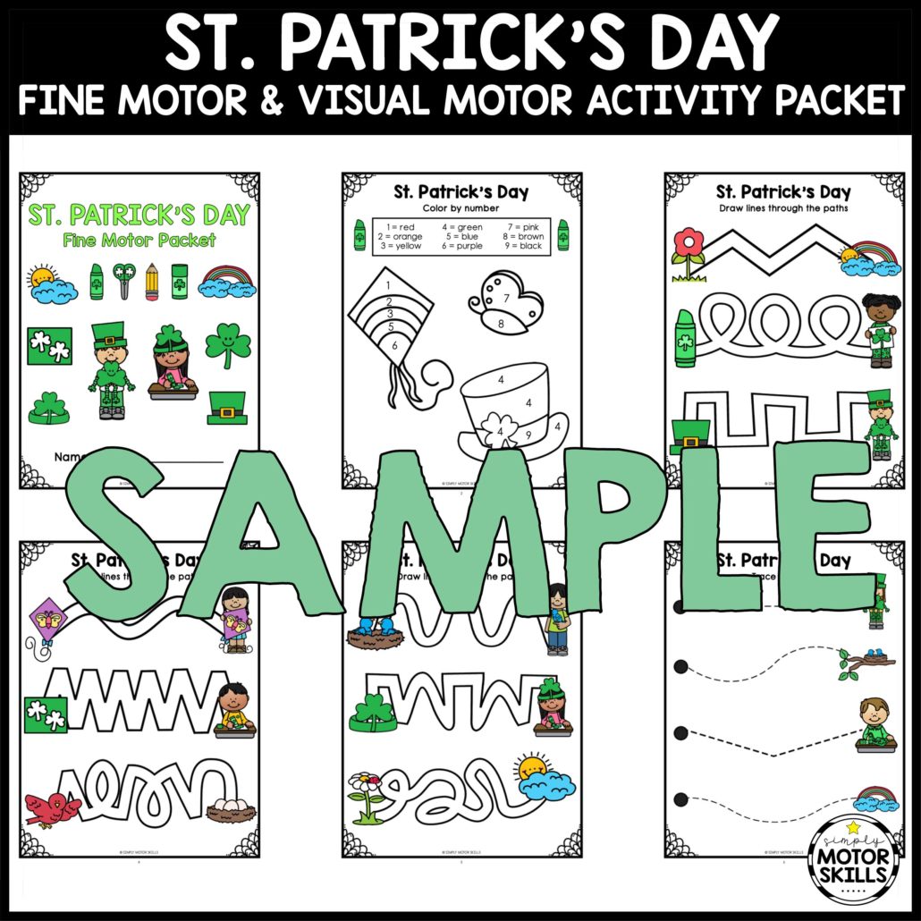 St. Patrick's Day Fine Motor Activity Packet - Color, Write, Cut, Glue ...