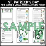 St. Patrick's Day Fine Motor Activity Packet - Color, Write, Cut, Glue ...