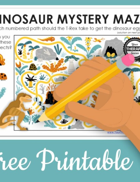 Dinosaur Maze Printable - FREE - Your Therapy Source