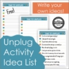 Unplug Day Activity Ideas - Your Therapy Source