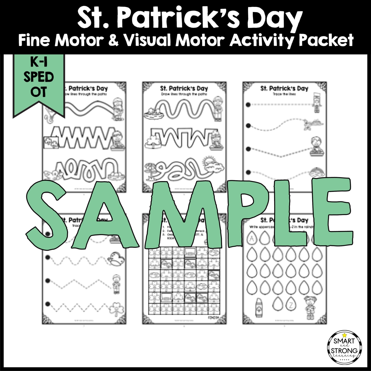 St. Patrick's Day Fine Motor Activity Packet - Color, Write, Cut, Glue ...