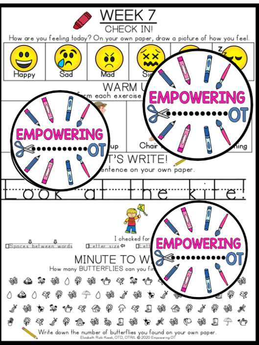 Occupational Therapy Elementary Activities SET TWO Weeks 7-12 - Your ...