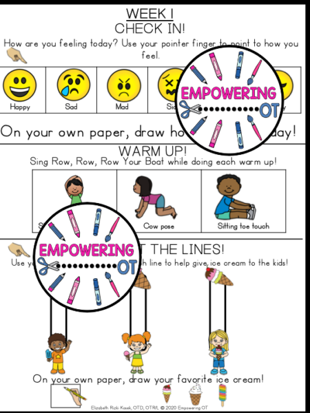 Virtual Occupational Therapy Activities - Preschool Weeks 1-6 - Your ...