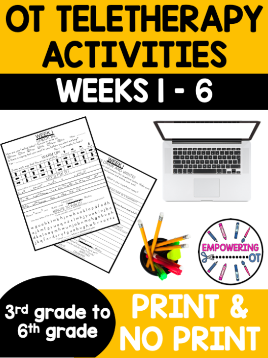 OT Teletherapy Ideas - Grades 3-6 - Your Therapy Source