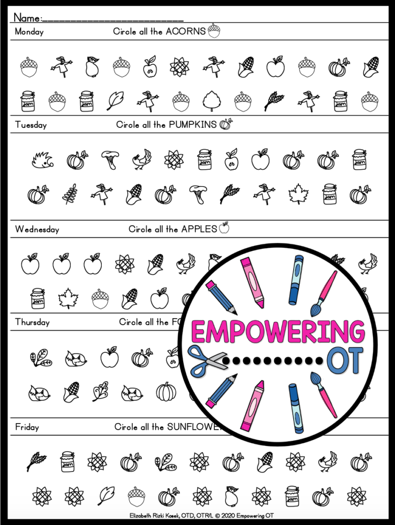 Fine Motor Skills Worksheets for ALL YEAR LONG - Your Therapy Source