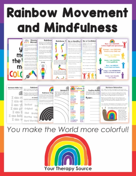 Rainbow Mindfulness and Movement Packet - Your Therapy Source