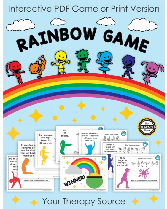 Rainbow Exercise Game for Kids - Your Therapy Source