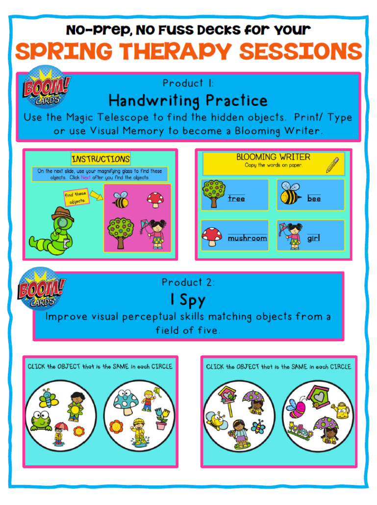 Spring Handwriting Boom Cards ™ - Your Therapy Source