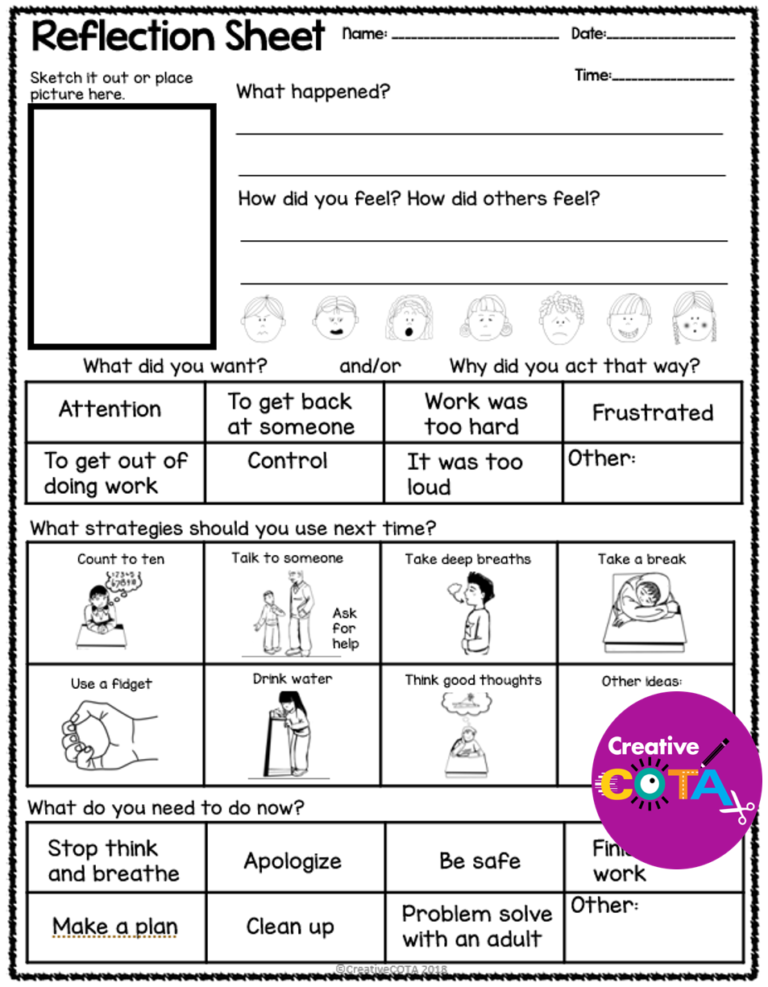 Self Regulation Triggers and Calming Tools - Your Therapy Source