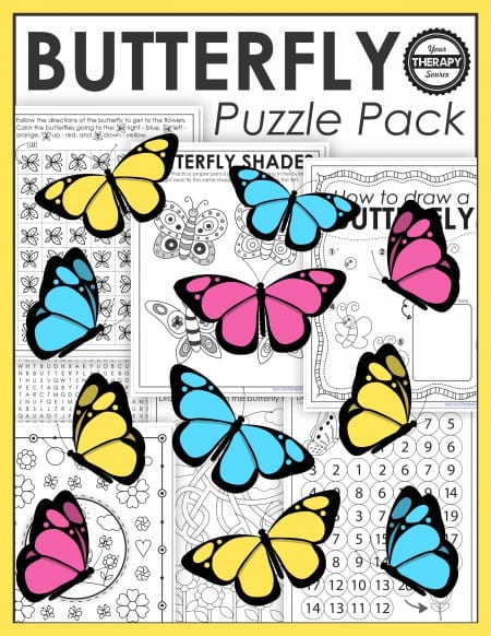 Butterfly Printable Puzzles - Your Therapy Source