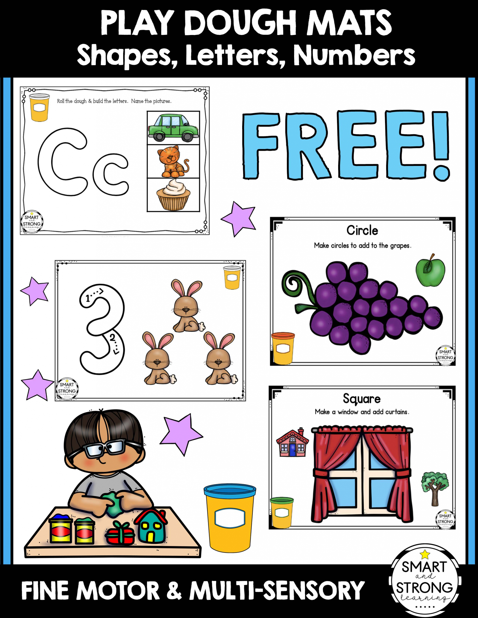 Free Printable Play Dough Mats - Your Therapy Source