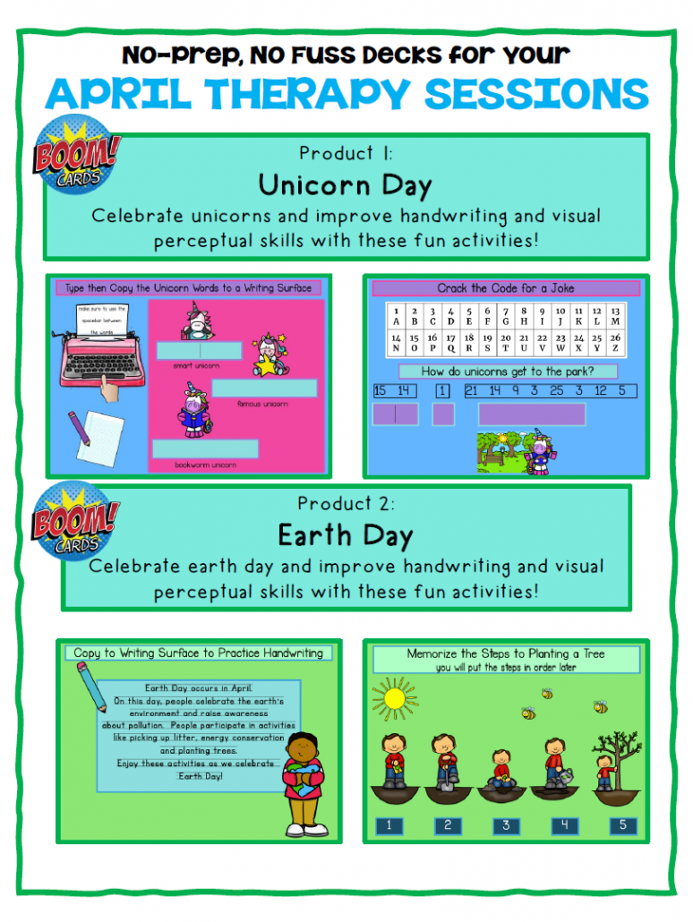 Earth Day and Unicorn Boom Card Decks - Your Therapy Source