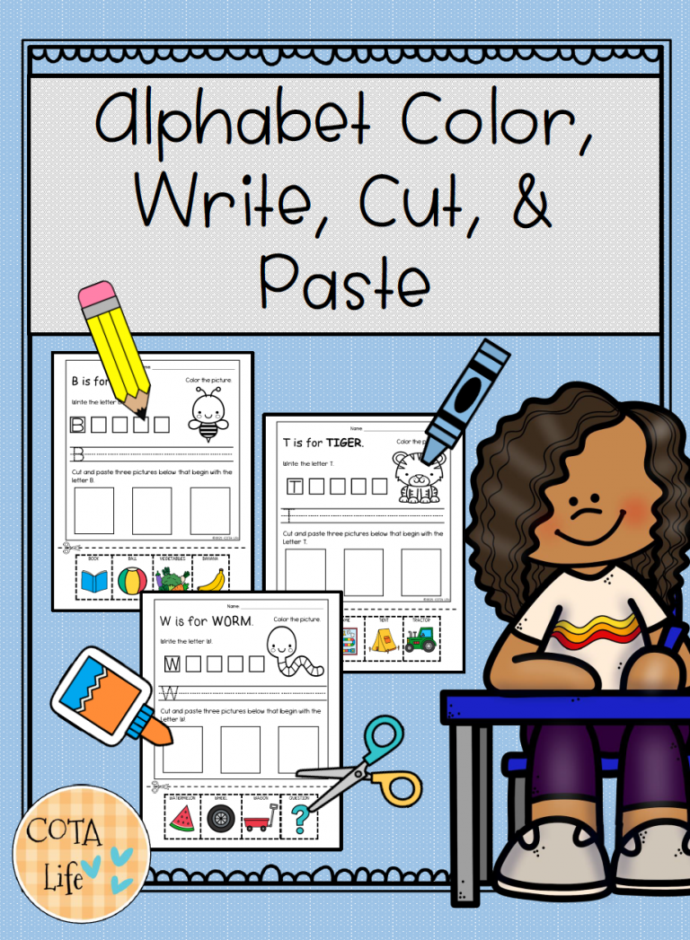 Alphabet Color Write Cut and Paste - Your Therapy Source