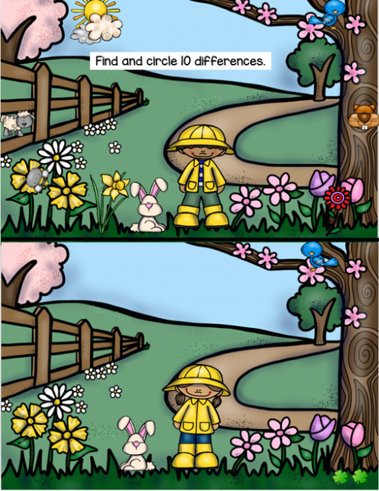 Spring Find the Difference - Your Therapy Source