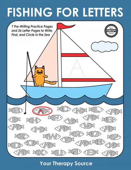 Fishing Worksheets - Pre-Writing & Letters - Your Therapy Source