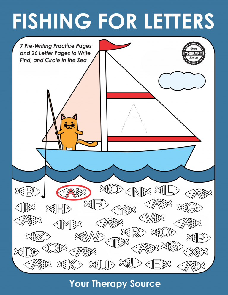 Fishing Worksheets - Pre-Writing & Letters - Your Therapy Source