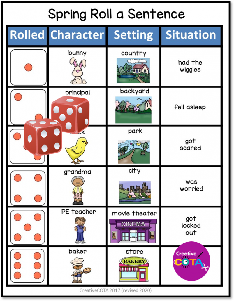 Roll a Sentence - Your Therapy Source