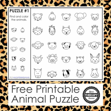 Free Visual Motor Animal I Spy - Your Therapy Source