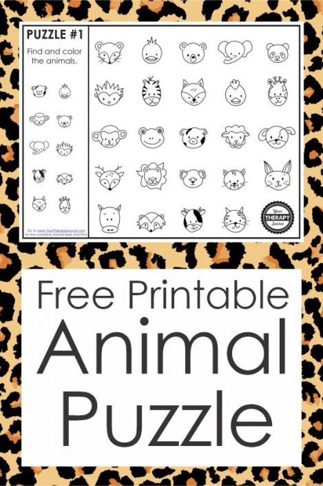Free Visual Motor Animal I Spy - Your Therapy Source