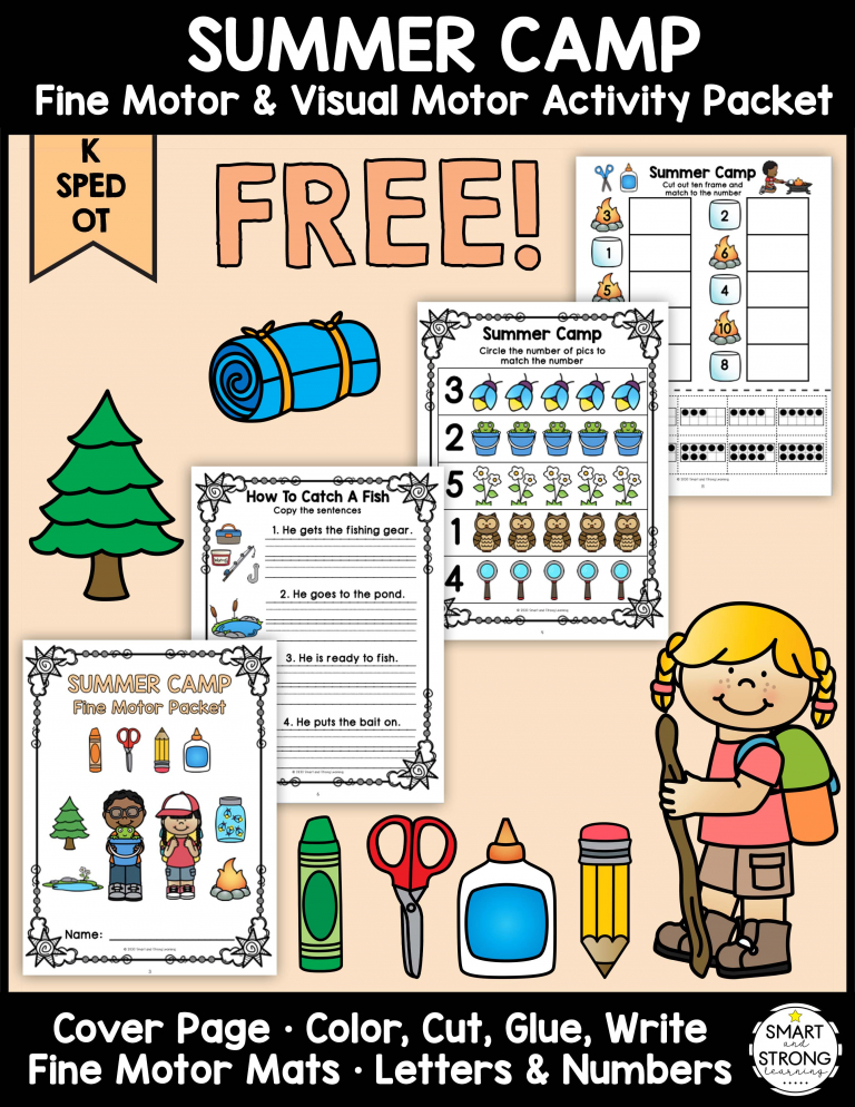 Summer Fine Motor Activities Freebie - Your Therapy Source