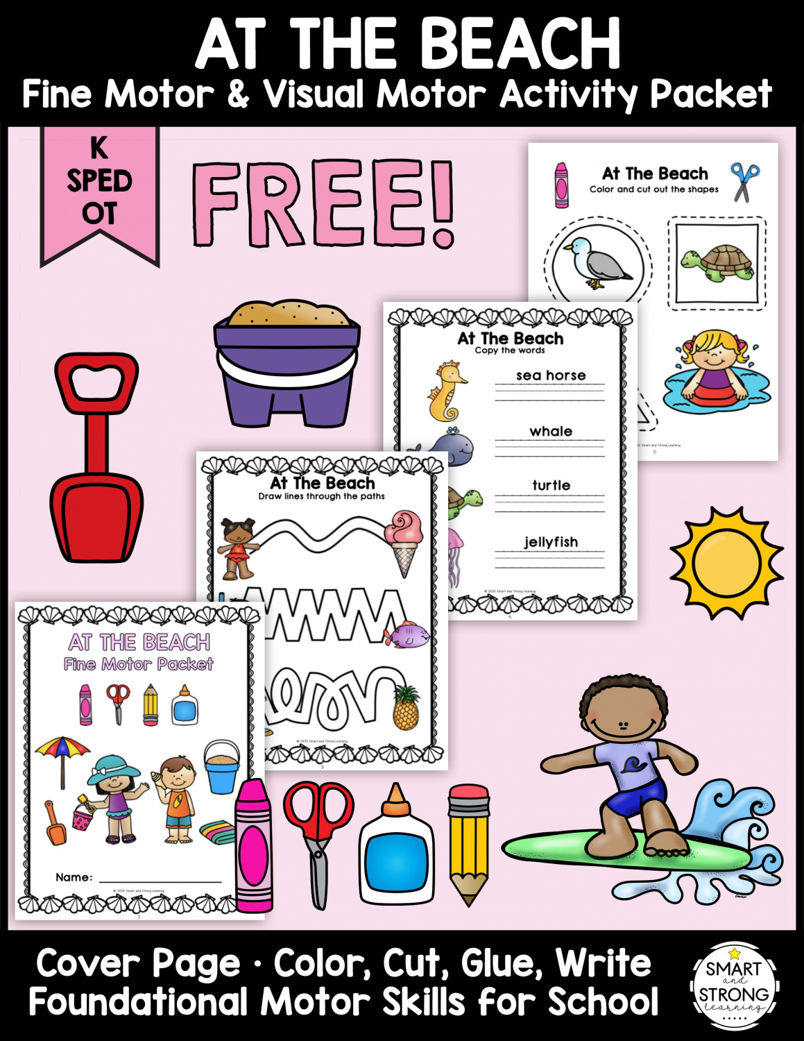 Beach Theme Activities for Kindergarten and Older - FREE SAMPLE PAGES ...
