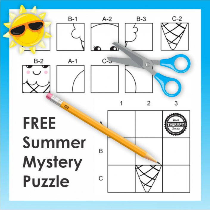 Cut and Paste Summer Worksheet Freebie - Your Therapy Source