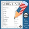 USA Worksheet - Letter Sizing Freebie - Your Therapy Source