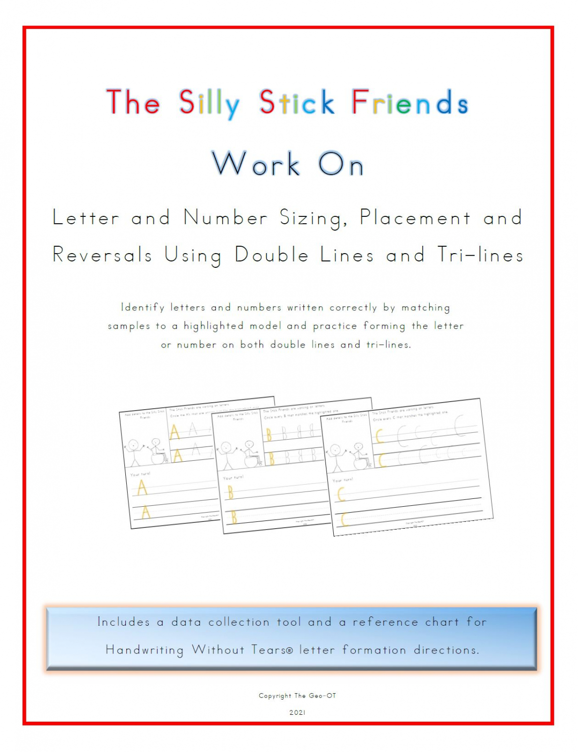Silly Stick Friends Handwriting Packet - Your Therapy Source