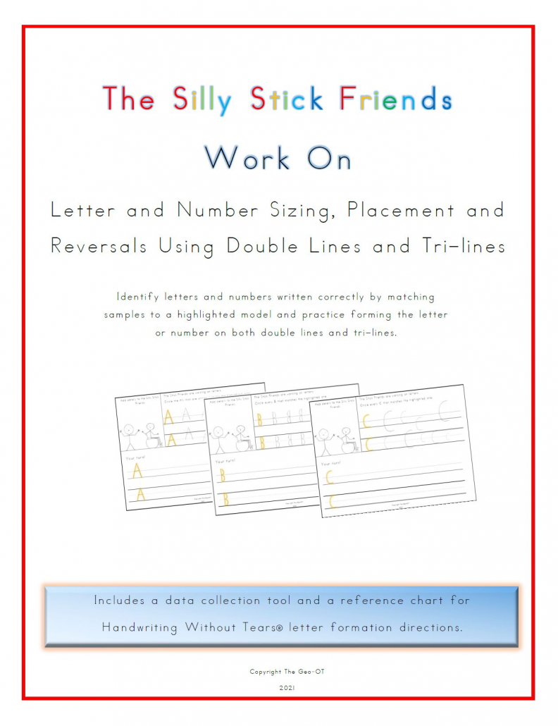 Silly Stick Friends Handwriting Packet - Your Therapy Source