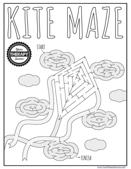 Kite Coloring Pages and Free Kite Printables - Your Therapy Source