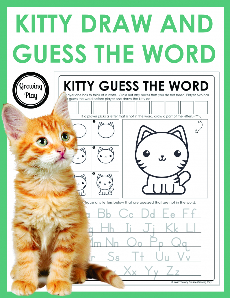 Kitty Draw and Guess the Word - Your Therapy Source