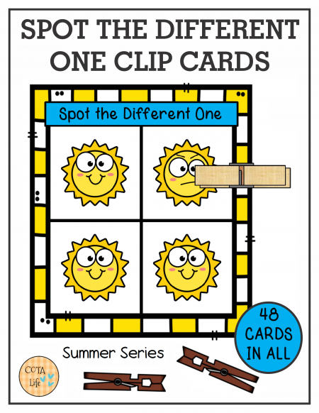Spot the Difference Summer Clip Cards - Your Therapy Source